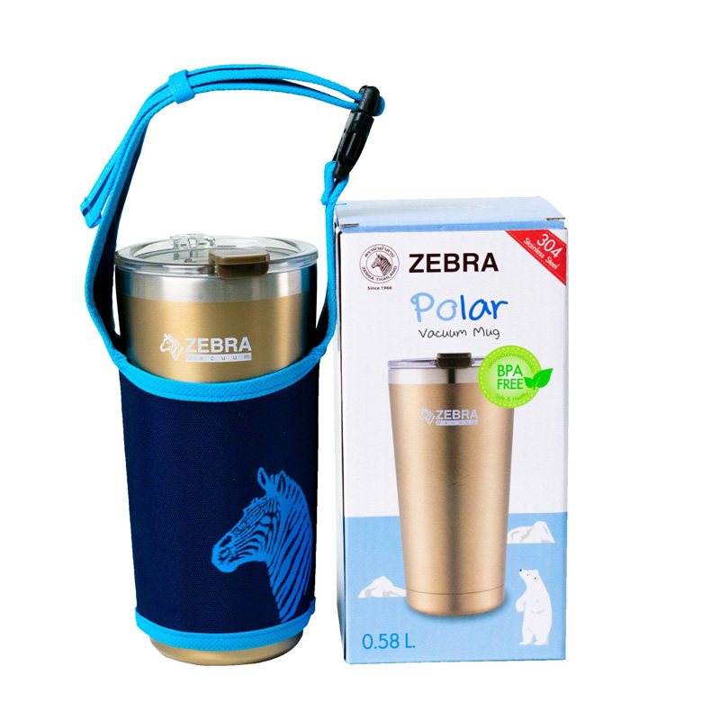 Ly giữ nhiệt inox 304 Zebra Thái Lan 580ml màu gold 112701